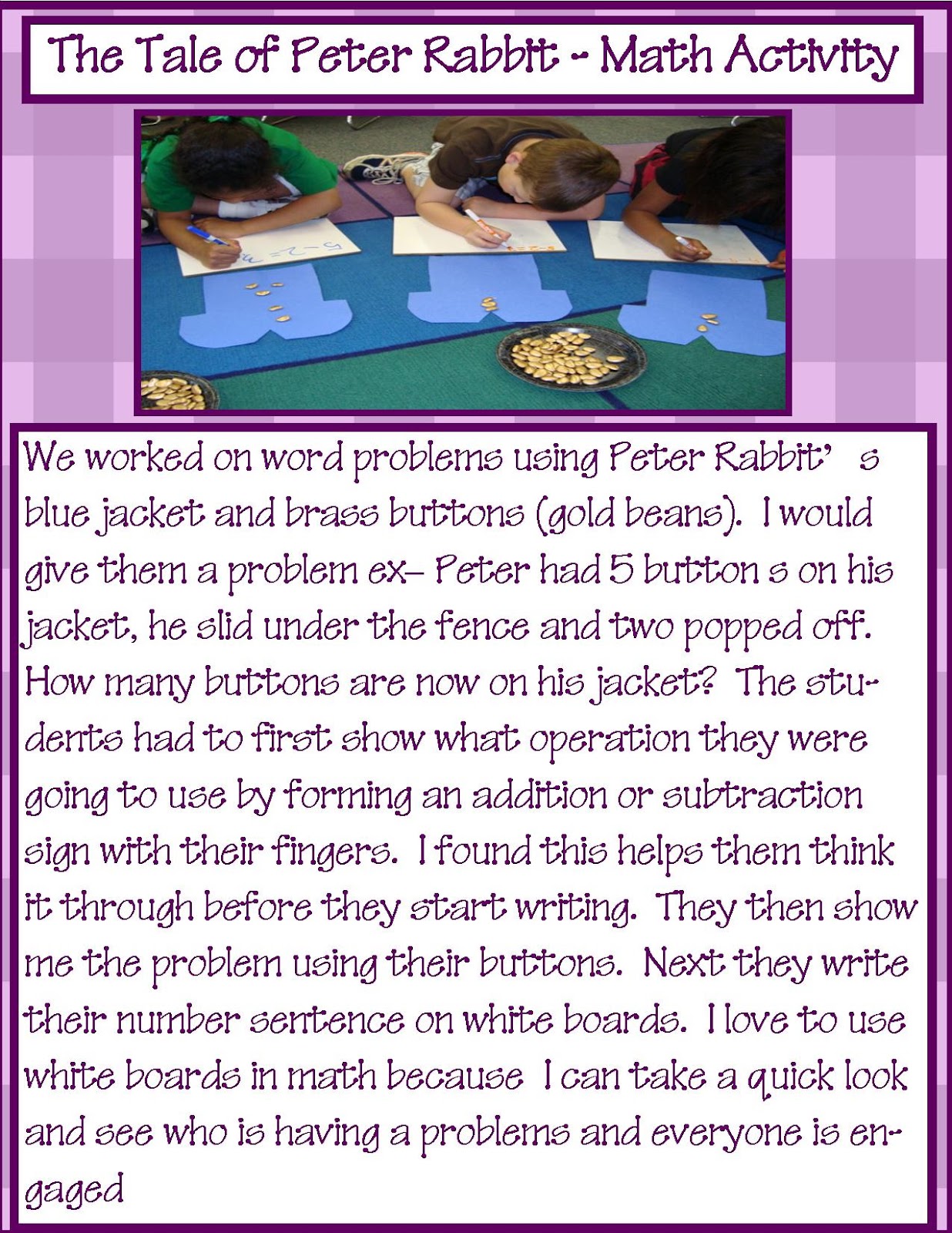 Golden Gang Kindergarten: The Tale for Peter Rabbit-Math