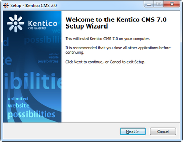 Kentico Tutorials: Kentico Setup Installation