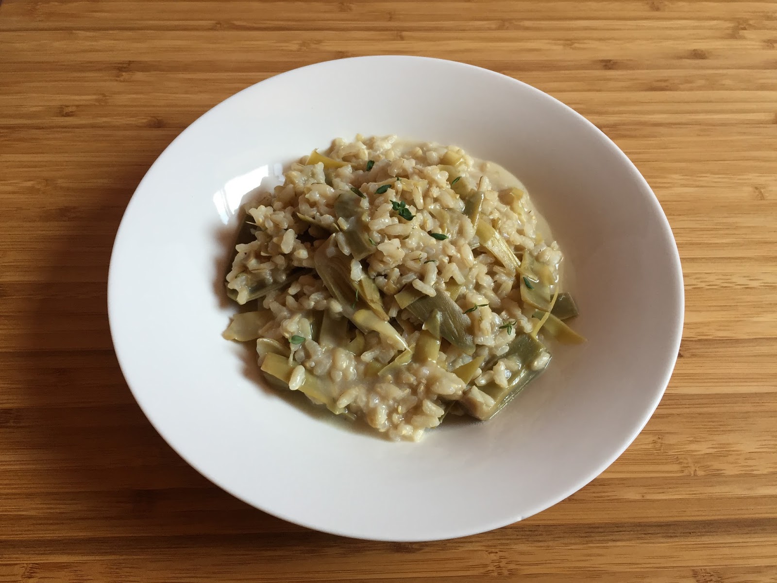 Inglourious Bananas: Brown Rice Artichoke Risotto // Risotto integrale ai carciofi