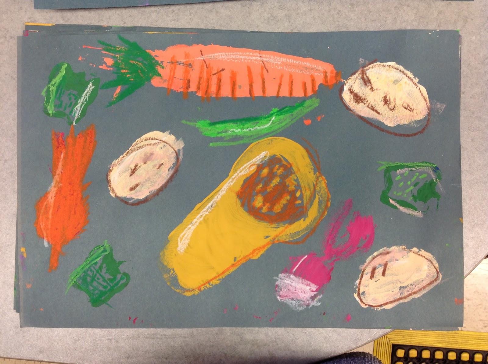 Ms. Klemp's Art Class: Second Grade Vegetable Prints Enhanced with Oil ...