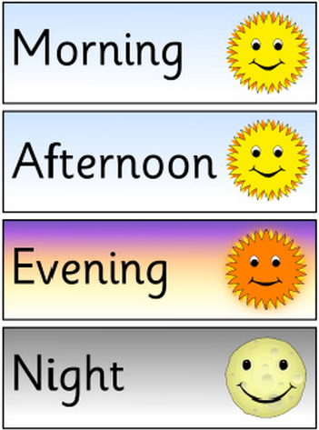 My English Blackboard: PRESENT SIMPLE: parts of the day and telling the ...