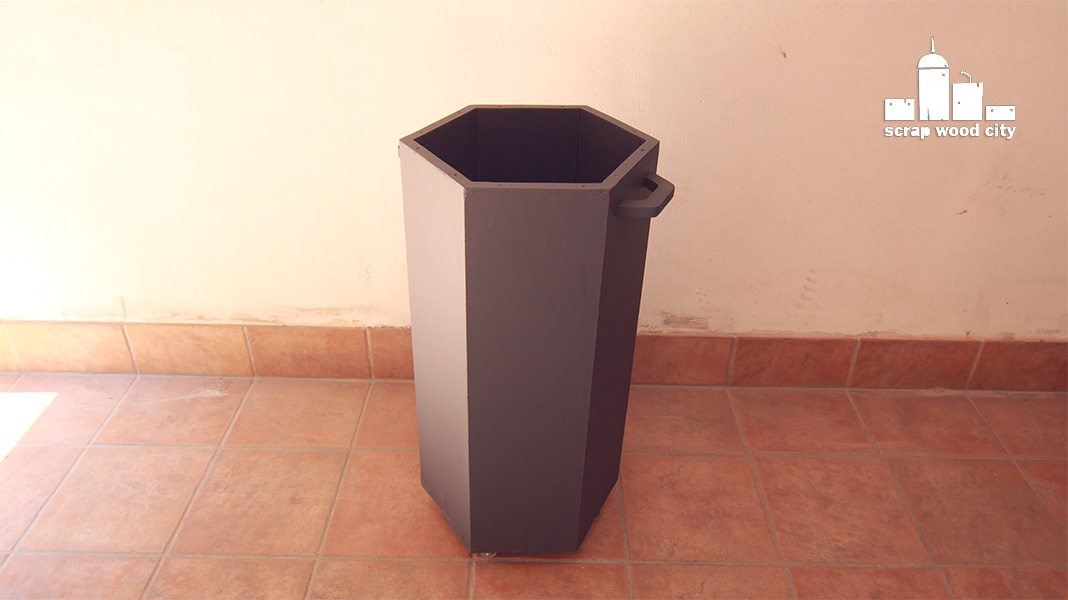 scrap wood city: DIY hexagonal waste bin