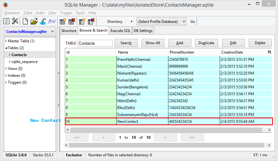 Like this we can perform all SQLite operations(Create,Read,Update,Insert,delete) as same like ...