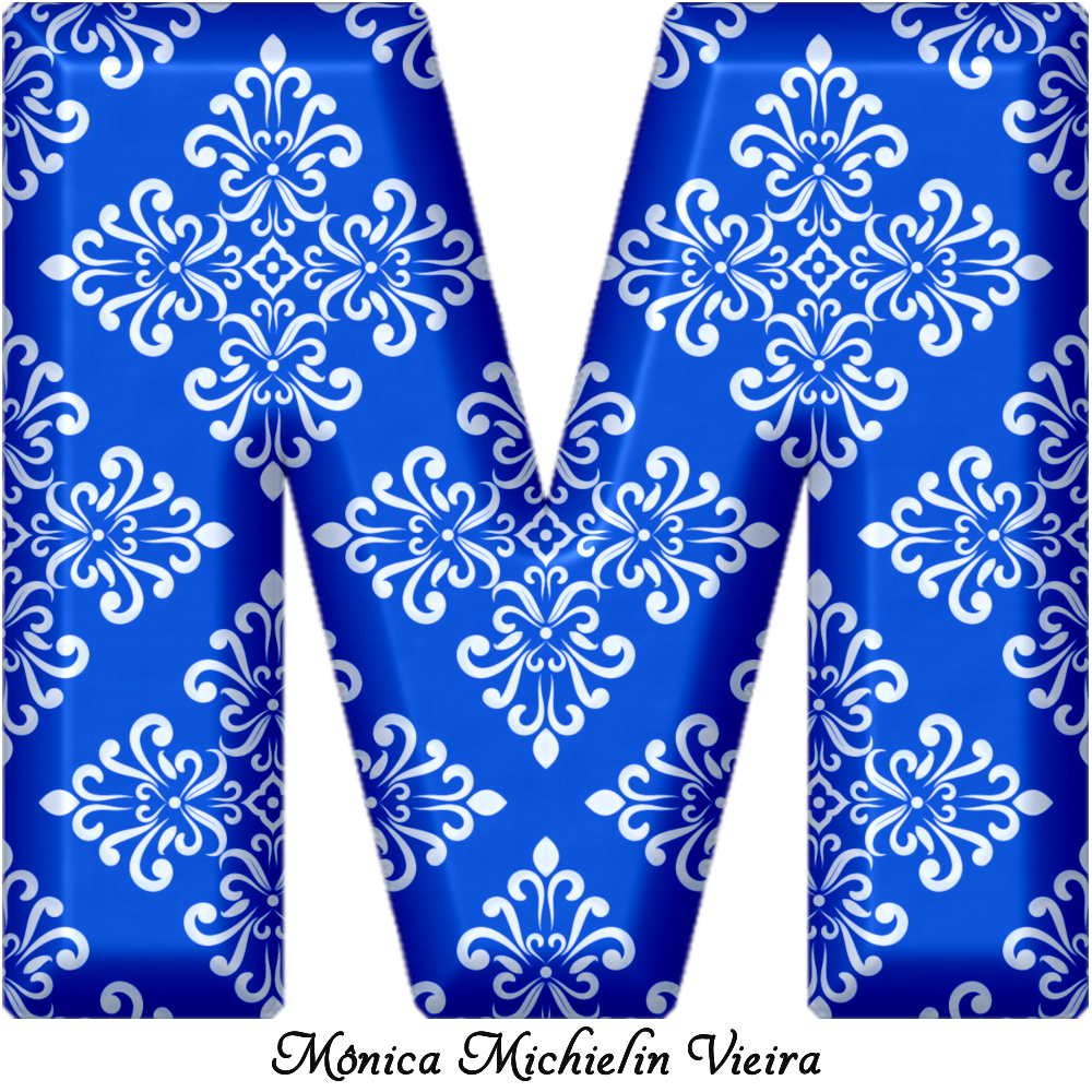 M. Michielin Alphabets: AZULEJO FLORAL AZUL PNG - ALFABETO COM TEXTURA ...