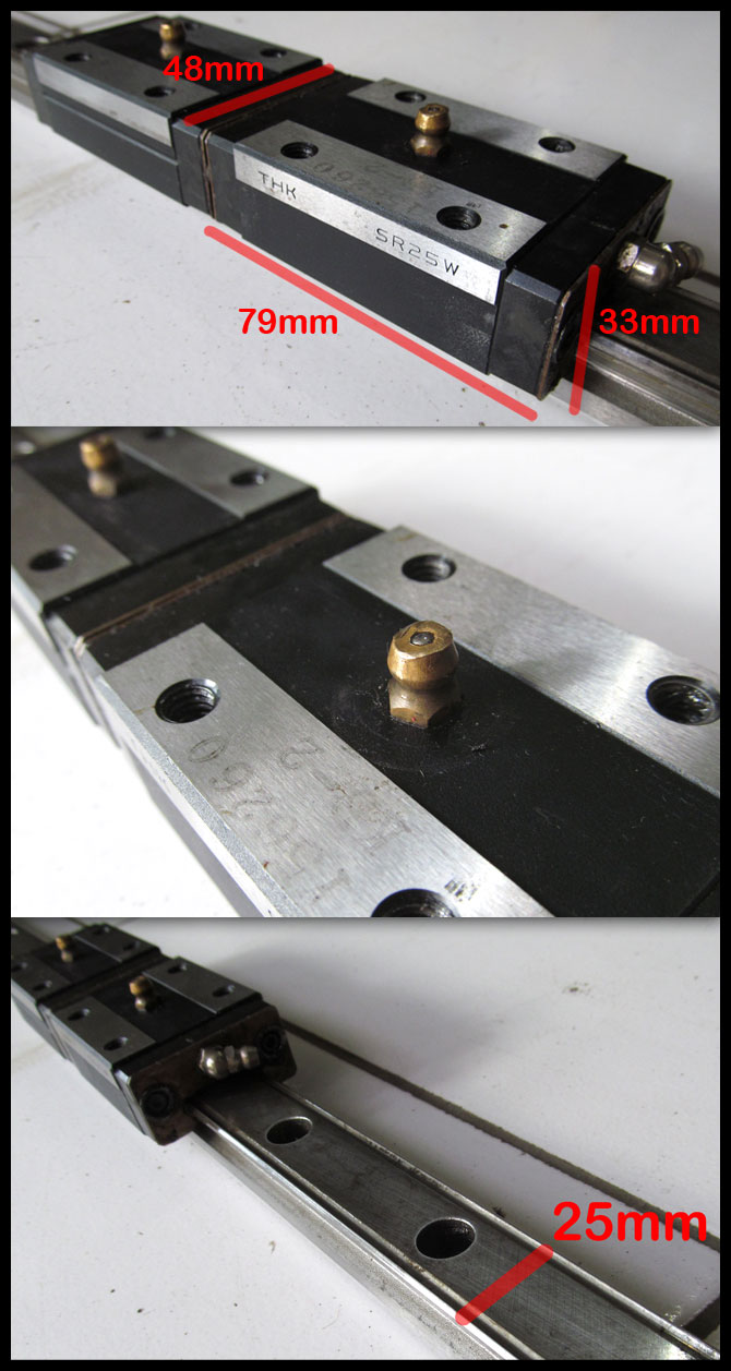 2nd MACHINE: Linear motion guide, SR25W, 2200mm rail length, THK