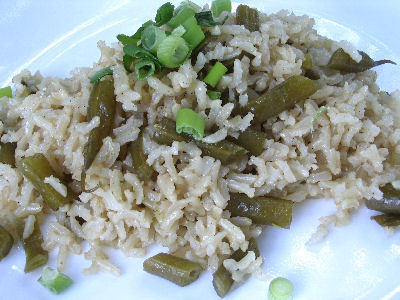 Spicy Brown Rice with Green Beans and Fresh Herbs | Lisa's Kitchen ...