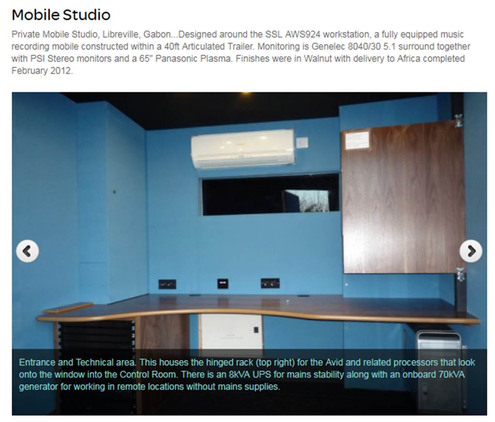 THE COMPANY THAT BUILT ALI BONGO'S MOBILE RECORDING STUDIO IN ...