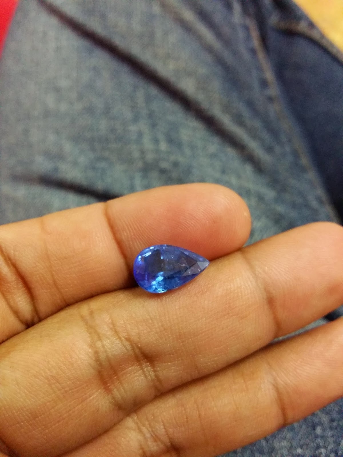 CINCIN & BATU PERMATA ASLI: NILAM BIRU SRI LANKA natural