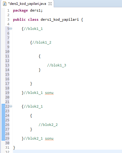 JAVA NOTLARIM: JAVA #1 (Kod Blokları)