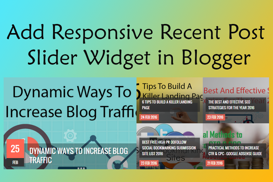 Add Responsive Recent Post Slider Widget In Blogger Trendbin