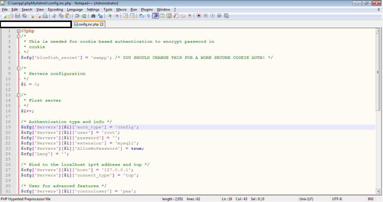 Boy Techandroid: How to set XAMPP username and password Easily