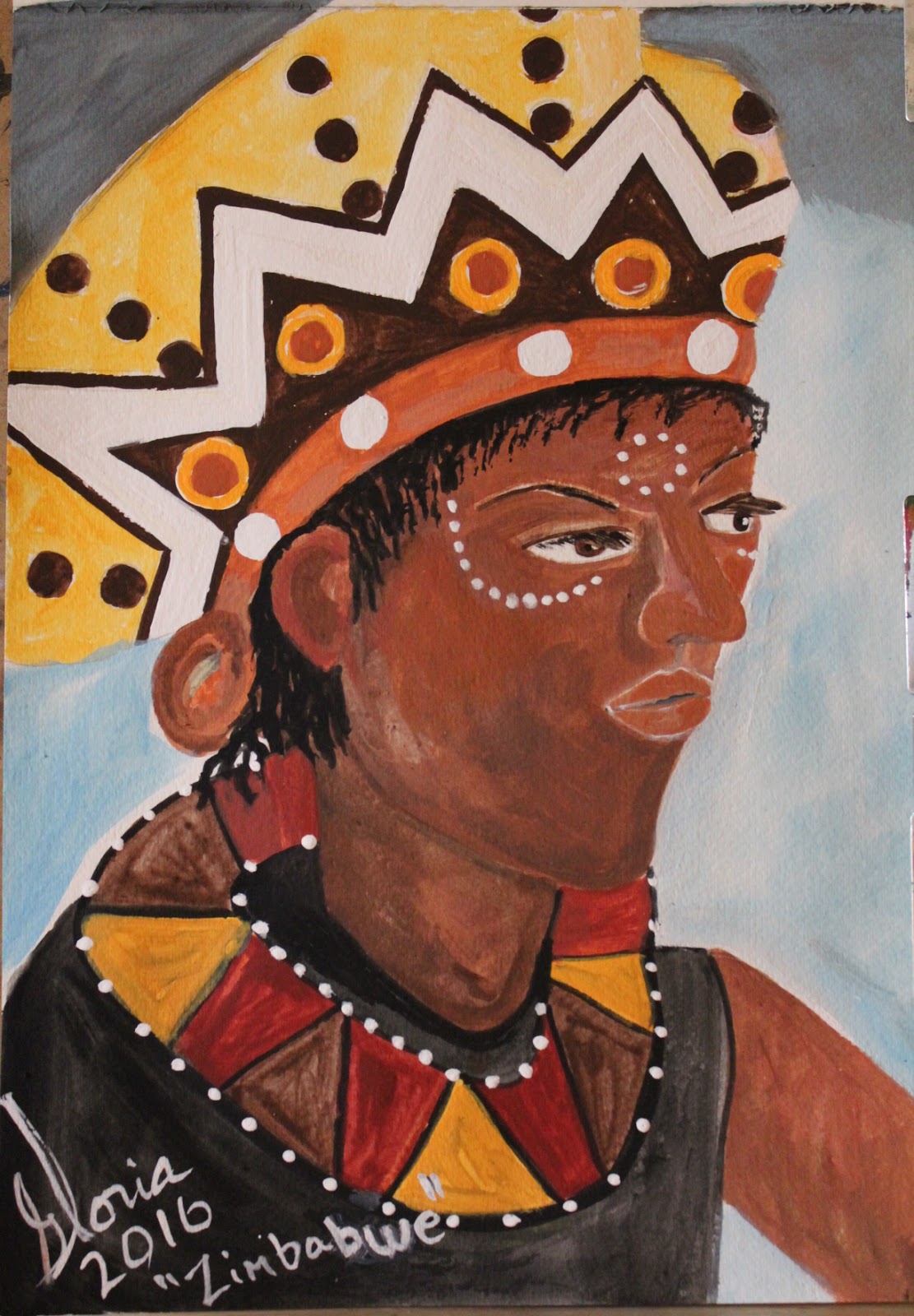 Talking,Walking And Painting: Ethnic series sketch Zimbabwe painted ...