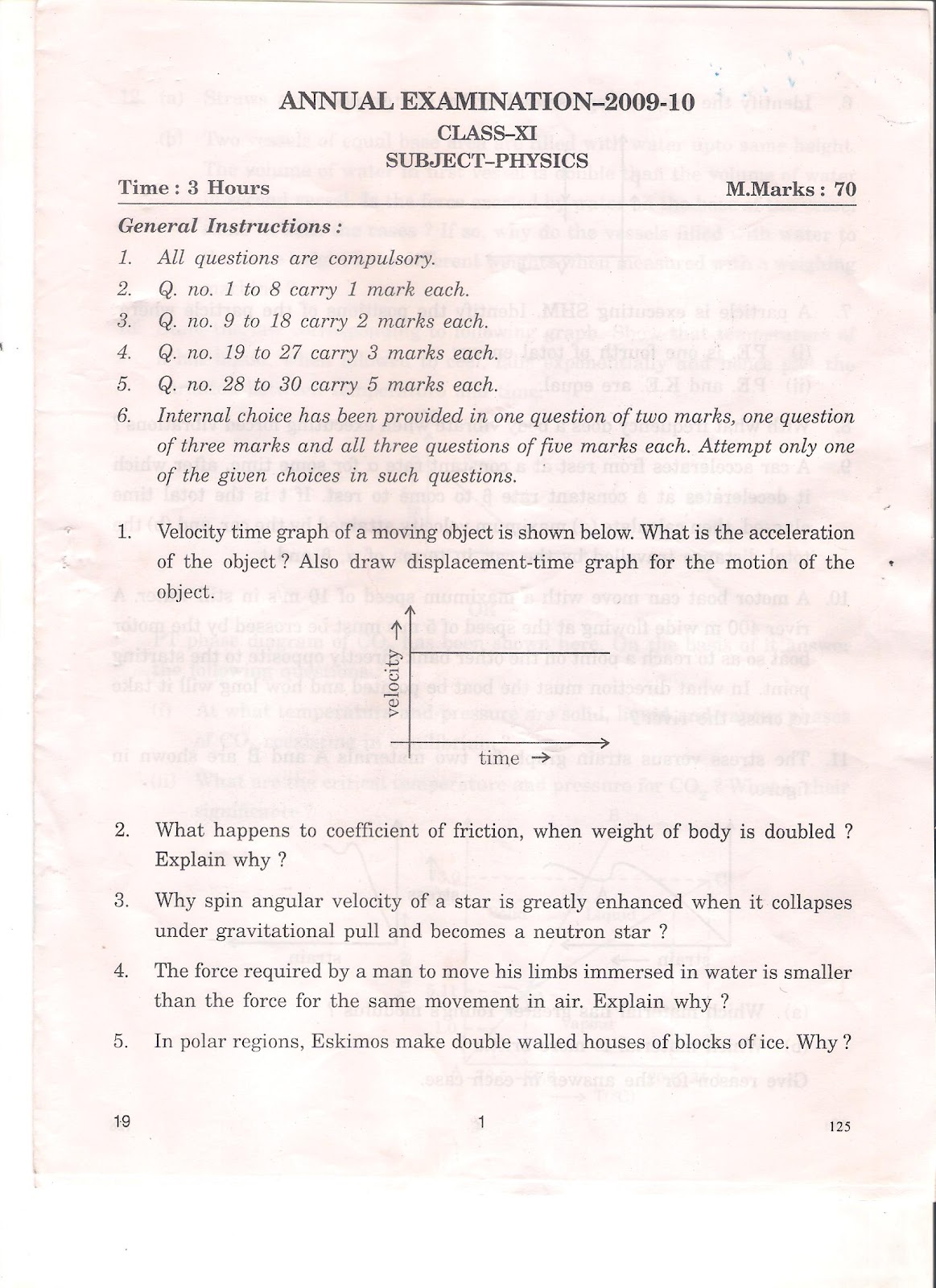 Senior School Physics Physics Class 11 Annual Question Paper senior-school-physics-physics-class-11-annual-question-paper