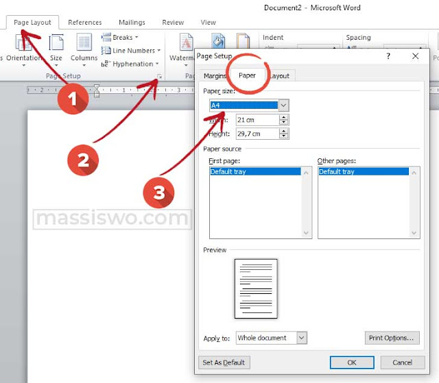 Cara Menambah Ukuran Kertas F4 Pada Office 2016