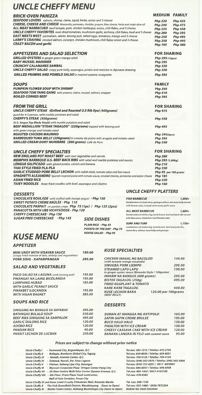 Sunday's Avenue: Uncle Cheffy Brick-Oven Global Cuisine at Lucky ...