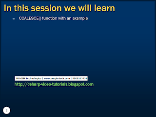 Sql server, .net and c# video tutorial: Part 16 – COALESCE() function ...