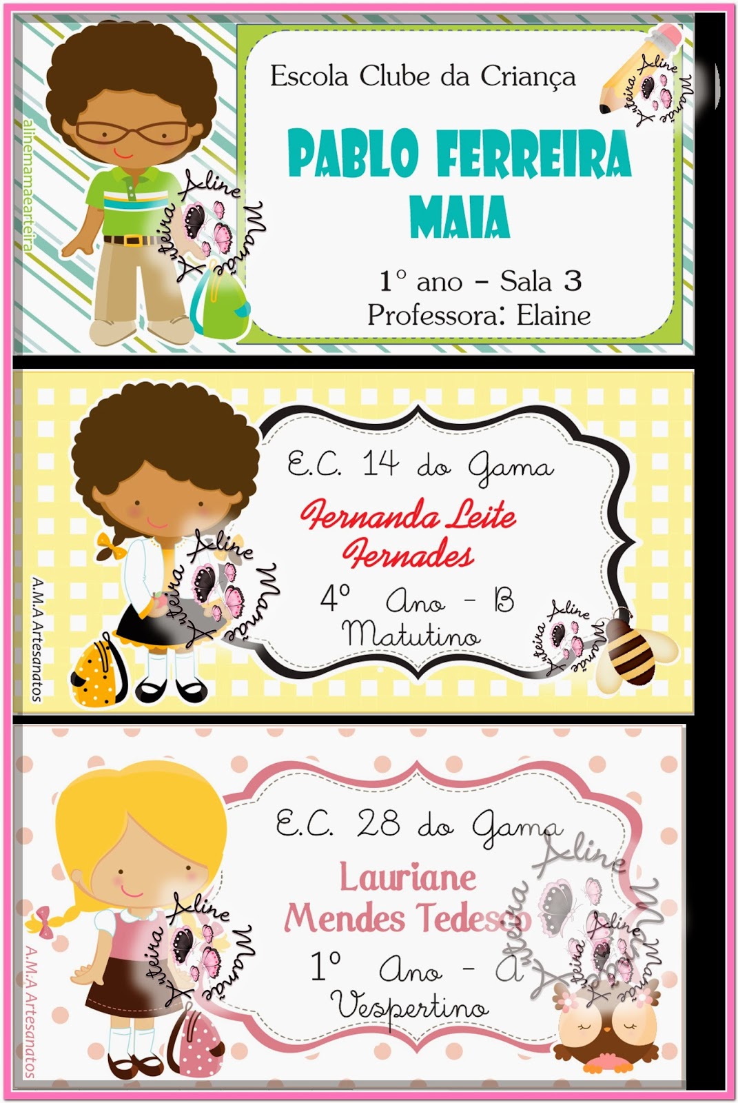 ARTE DIGITAL: Etiquetas para material escolar - Personalizadas