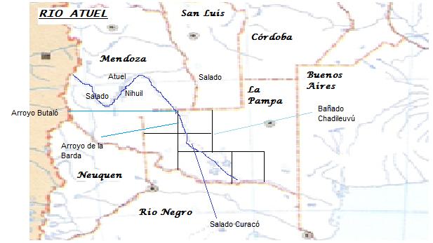 Río Atuel: Ubicación Geográfica de la CUENCA DEL RÍO ATUEL