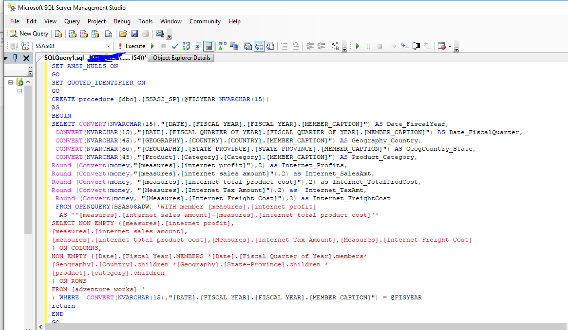 SSIS, SSAS & Stored Procedure