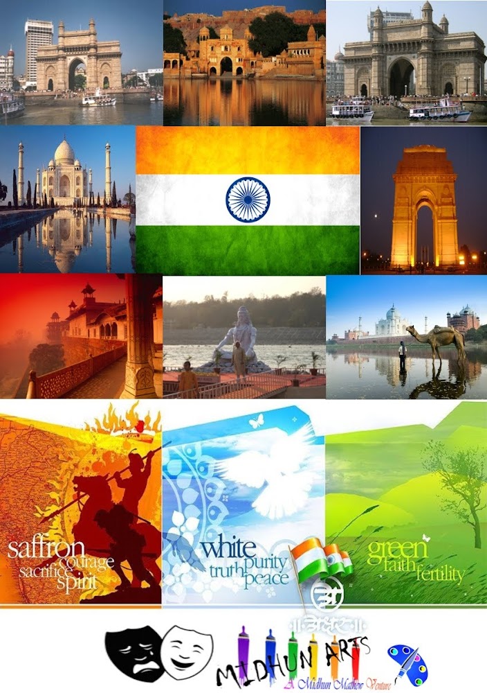 Midhun Arts: Indian Flag And Monuments