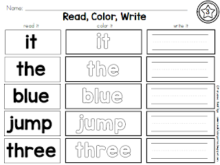 Colors and Kindergarten: Redesigned sight word units!