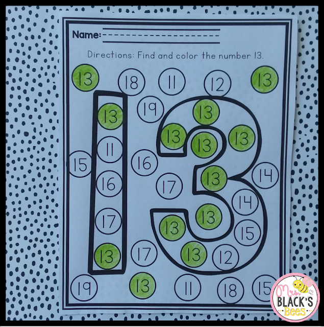 Search and Find Teen Numbers | Mrs. Black's Bees