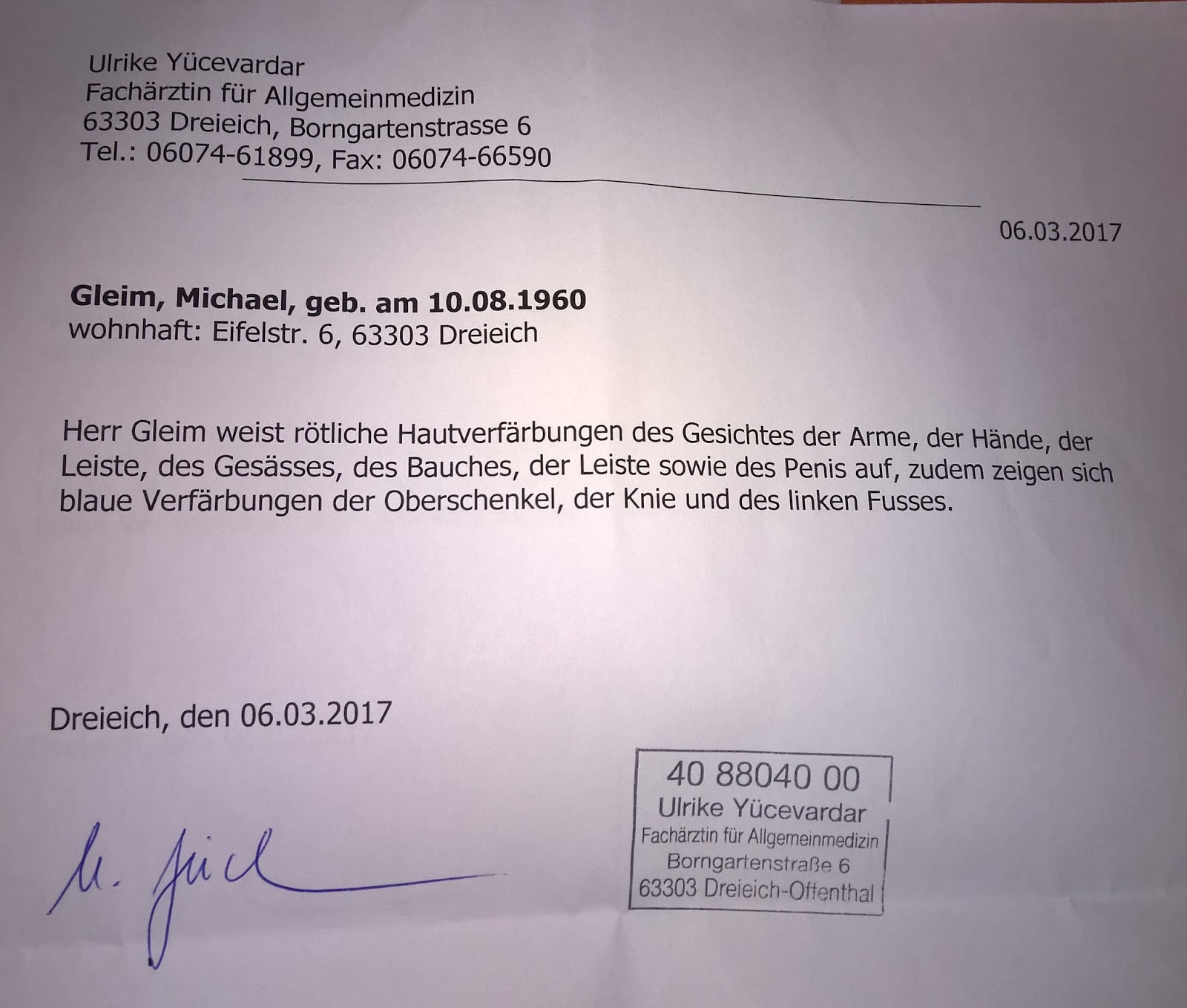 gefoltert: Foltern bis ins Krankenhaus (neues Attest)