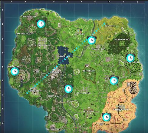 Fortnite Timed Trials: all Stopwatch Locations