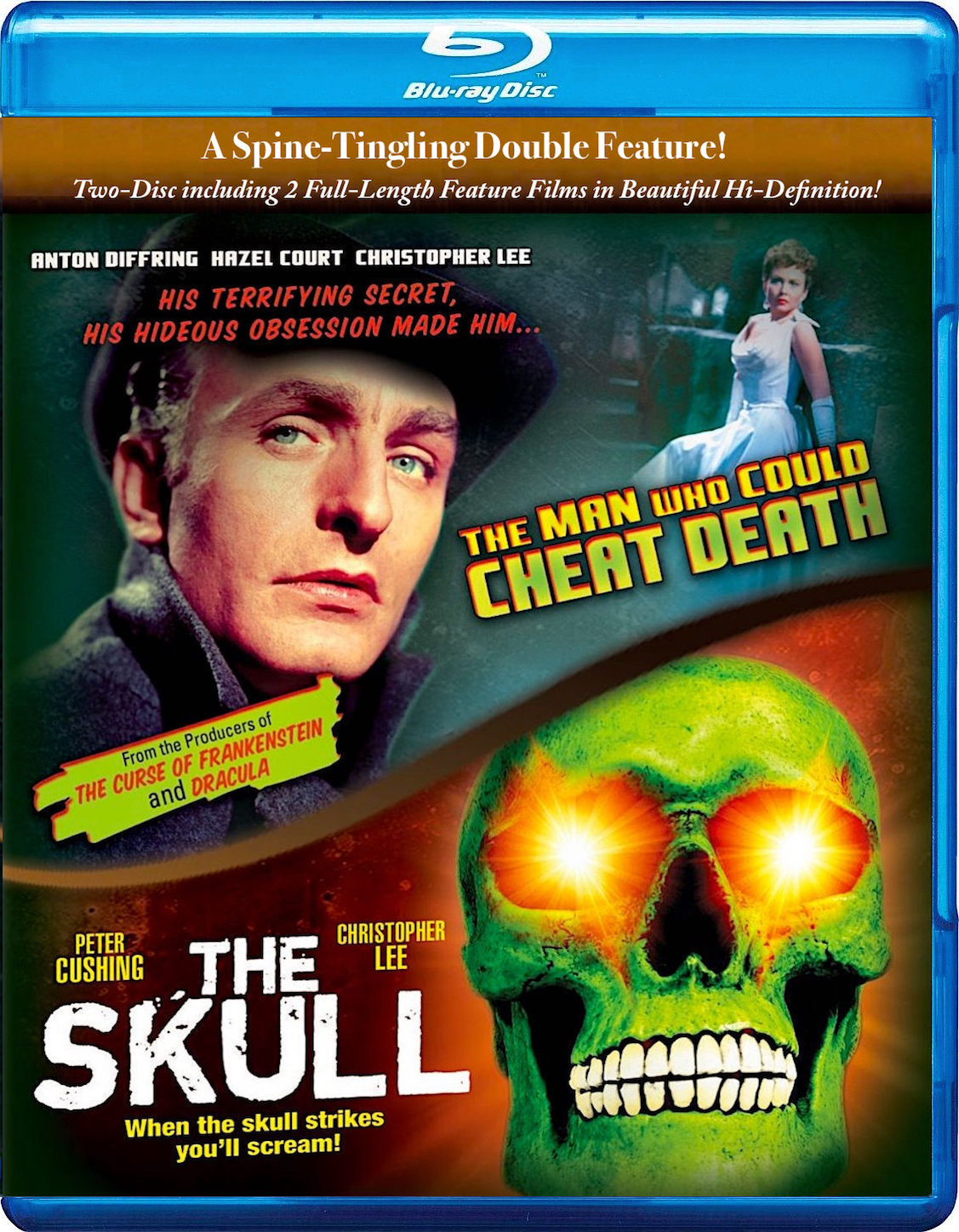 blu-ray and dvd covers: THE SKULL / THE MAN WHO COULD CHEAT DEATH BLU ...