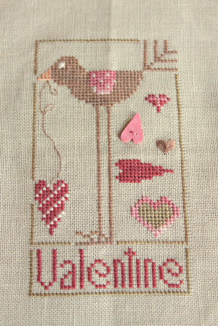 Sweetpea Samplings: A Little Valentine Bird Stitch