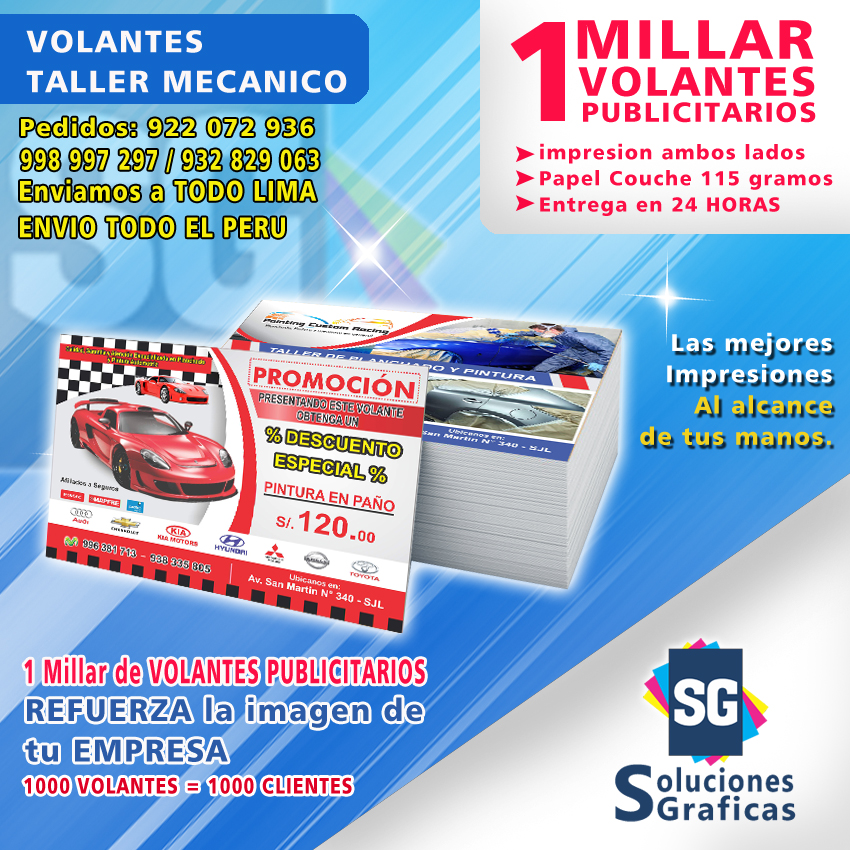 IMPRENTA PUNTO GRÁFICO TARJETAS BOLETAS CALENDARIOS: VOLANTES ...