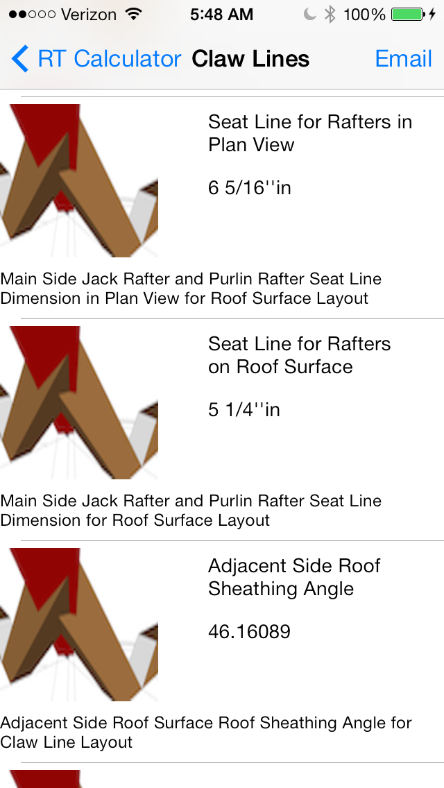 Roof Framing Geometry: Claw Lines for RafterTools for iPhone