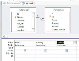 CARA MENCIPTA QUERY DARI BANYAK JADUAL DENGAN MENGGUNAKAN QUERY DESIGN