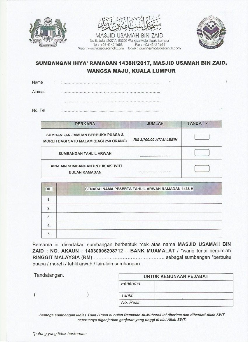 SELAMAT DATANG KE LAMAN MASJID USAMAH BIN ZAID WANGSA MAJU KUALA LUMPUR ...