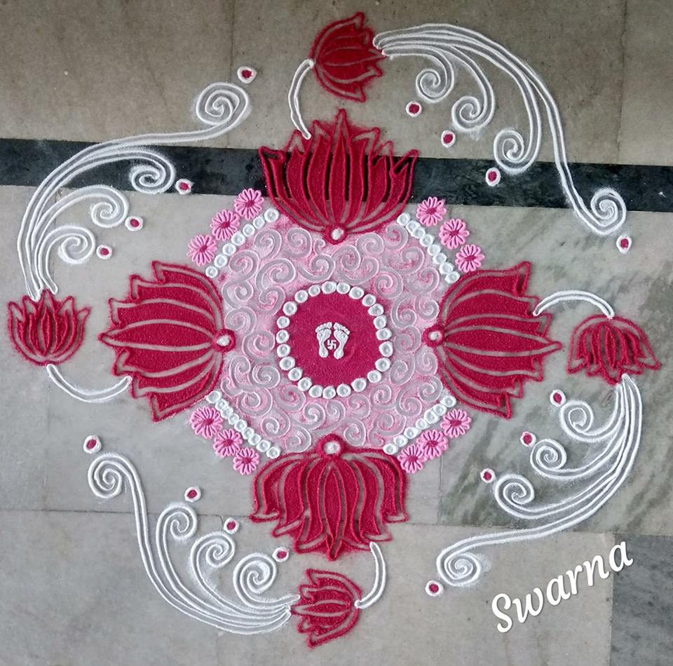 TELUGU WEB WORLD: VARA MAHA LAKSHMI DEVI PUJA FESTIVAL RANGOLI ART ...