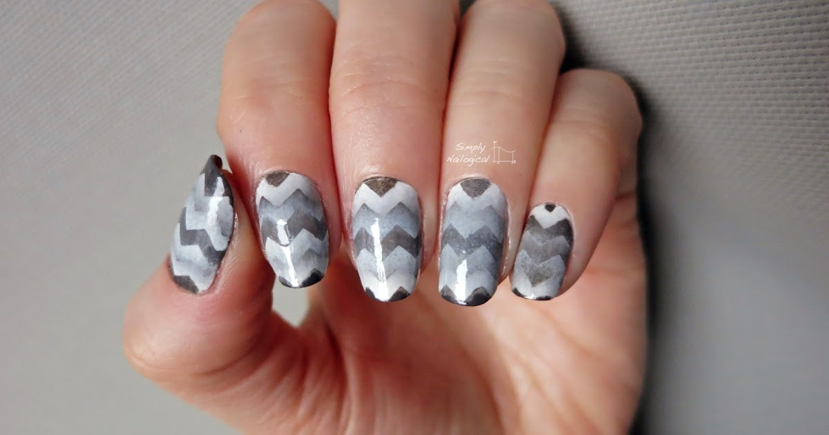 Simply Nailogical: Greyscale chevron returning reciprocal gradient
