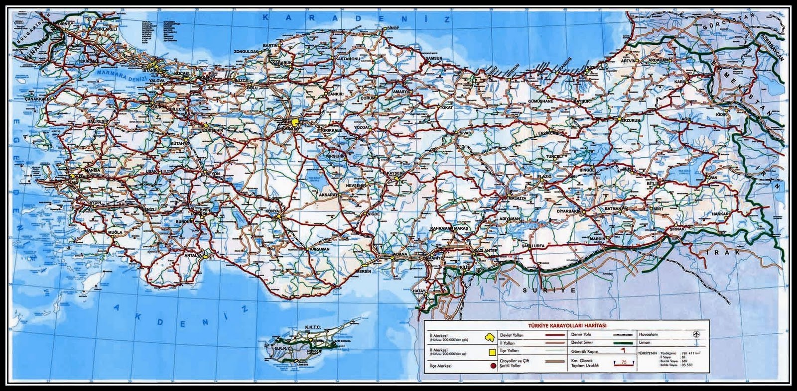 Türkiye Haritaları: Türkiye Yol Haritası