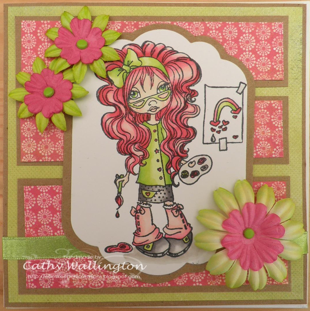 BasicGrey Challenges: Challenge 46........ Colour Combo - Hot Pink, Lime Green and Brown/Kraft