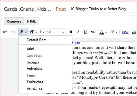 Cards ,Crafts ,Kids Projects: 10 Blogger Tricks to a Better Blog!