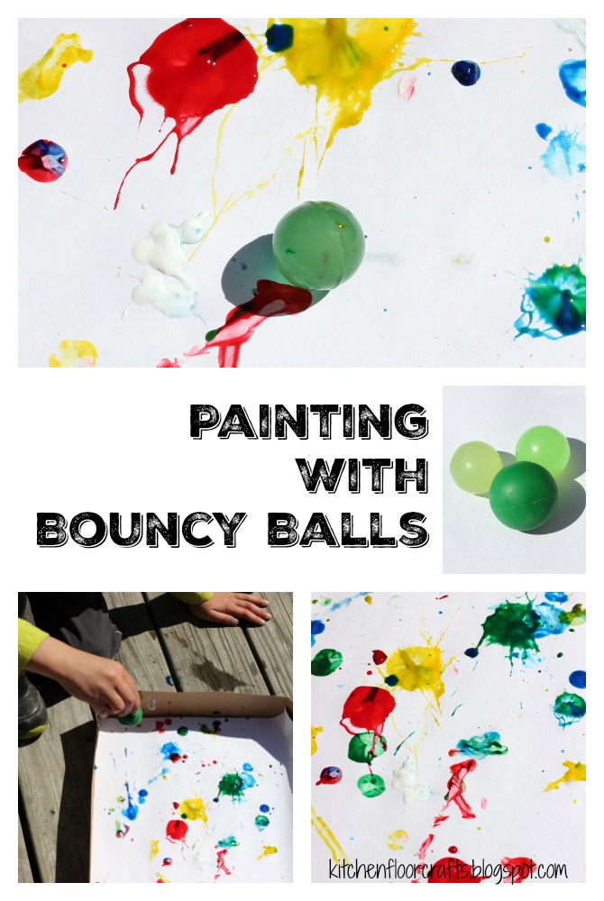 Kitchen Floor Crafts: Paint with Bouncy Balls