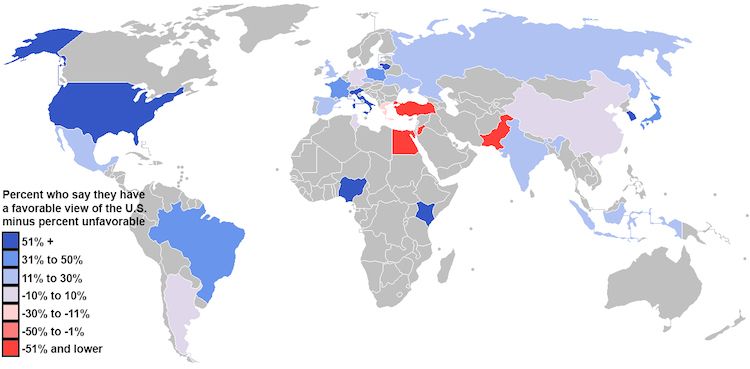 Percent Who Say They Have A Favorable View Of The Us Minus Percent
