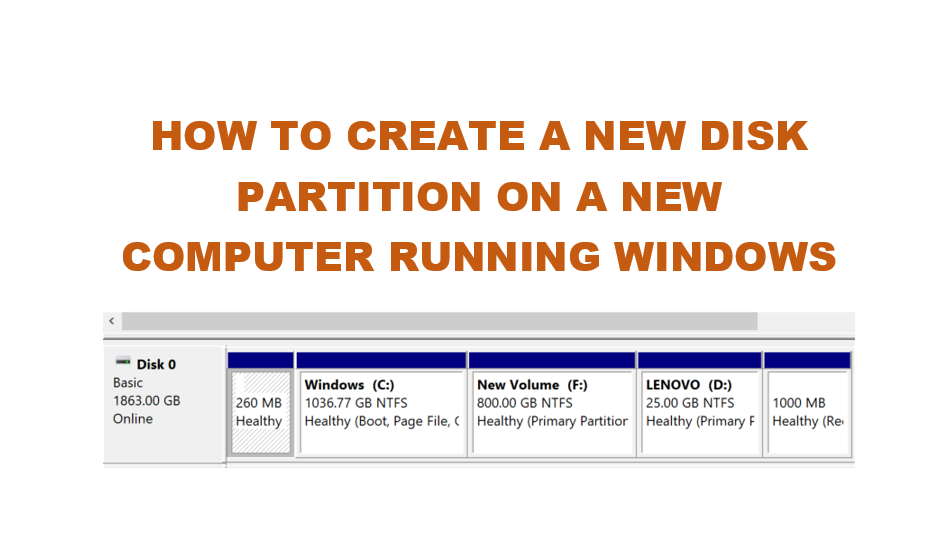 How To Create New Disk Partition On New Windows Computer or Laptop ...