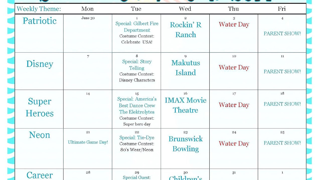 Themes For Summer Camp Theme Choices themes-for-summer-camp-theme-choices
