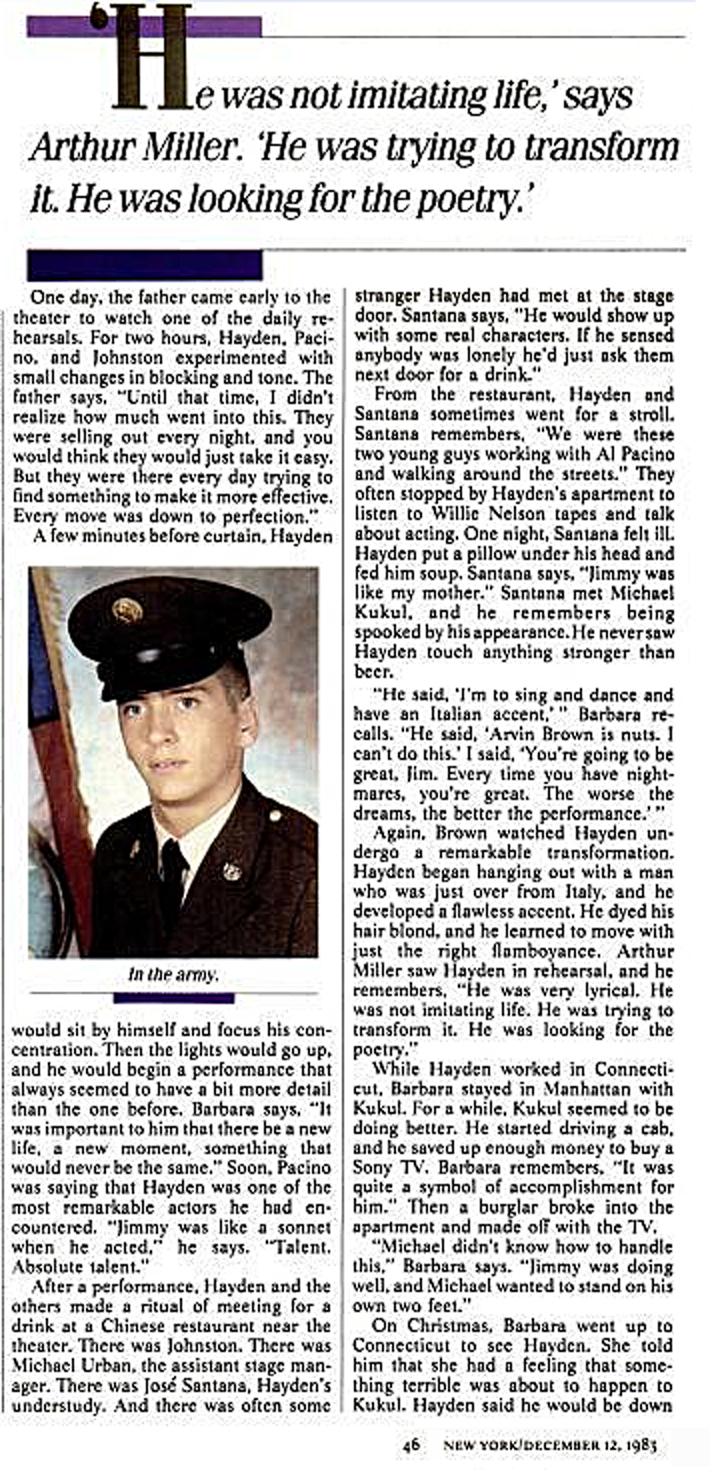 WORKING WITH ACTORS: THE WORK - JAMES HAYDEN