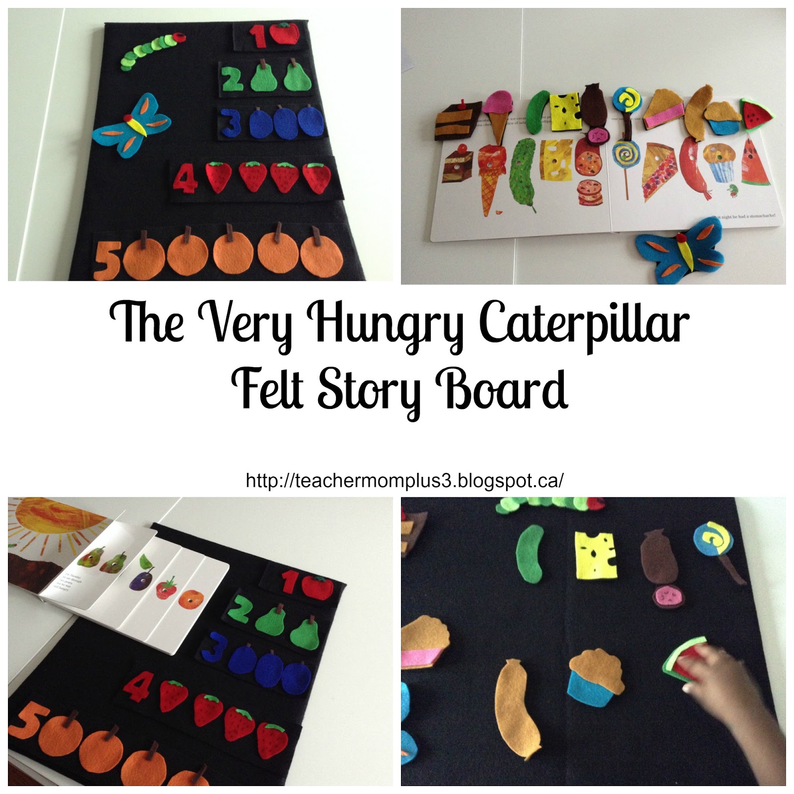 TeacherMomPlus3: Tot-School The Very Hungry Caterpillar Felt Story Board