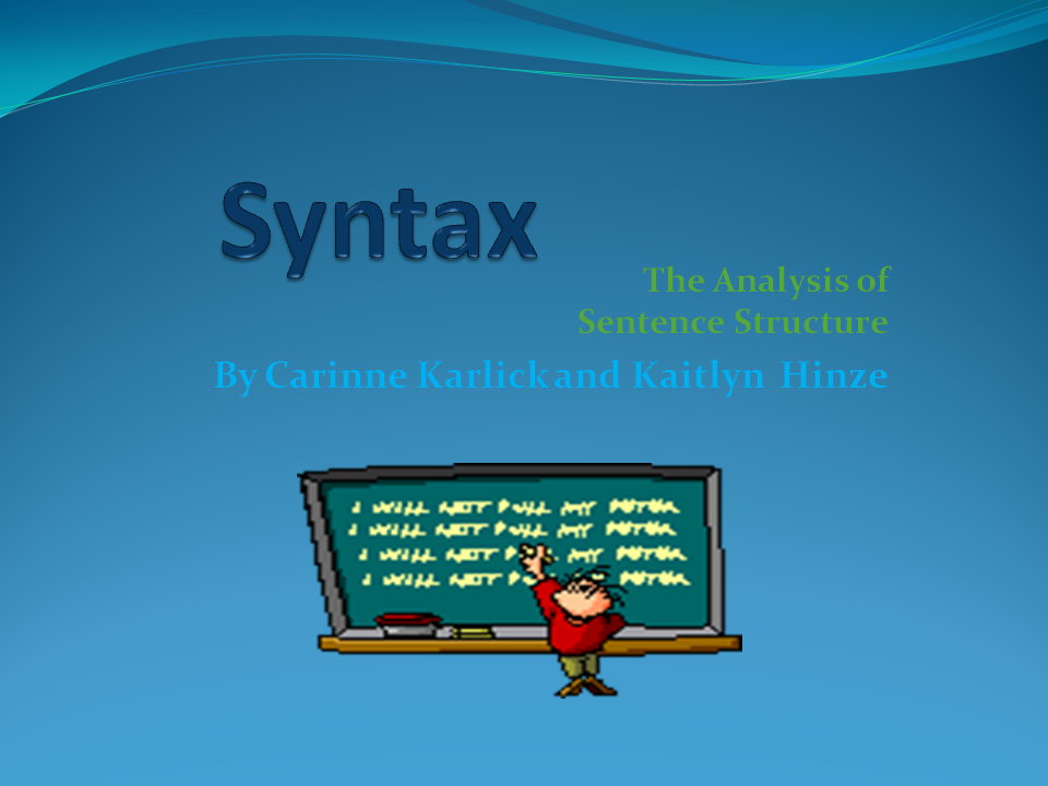 Carinne Karlick: SYNTAX MIND MAP