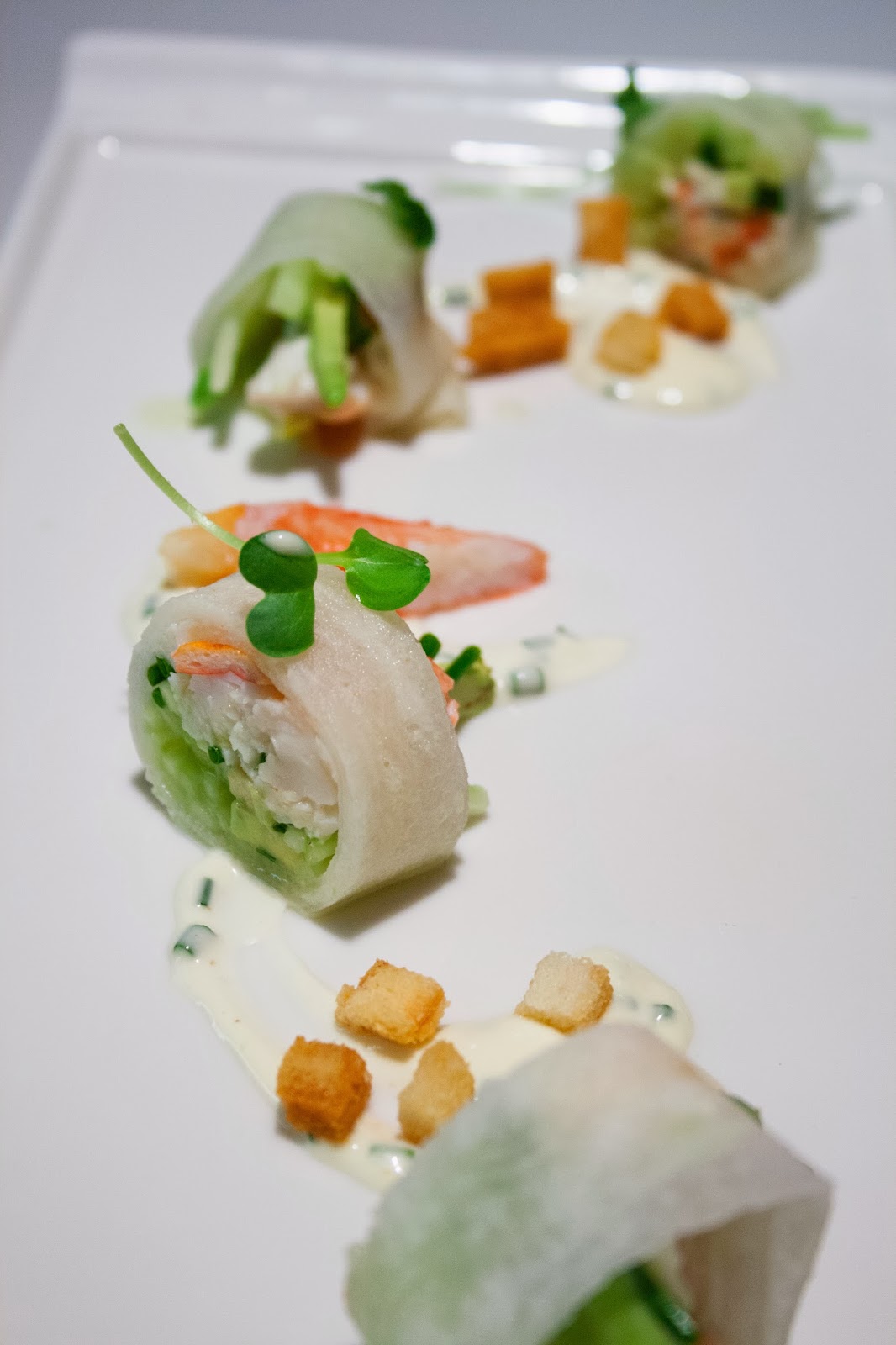 Rammenasrolletje(s) met krab - Hap en Tap