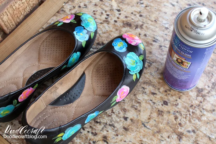 Floral Painted Upcycled Ballet Flat Shoes DIY!