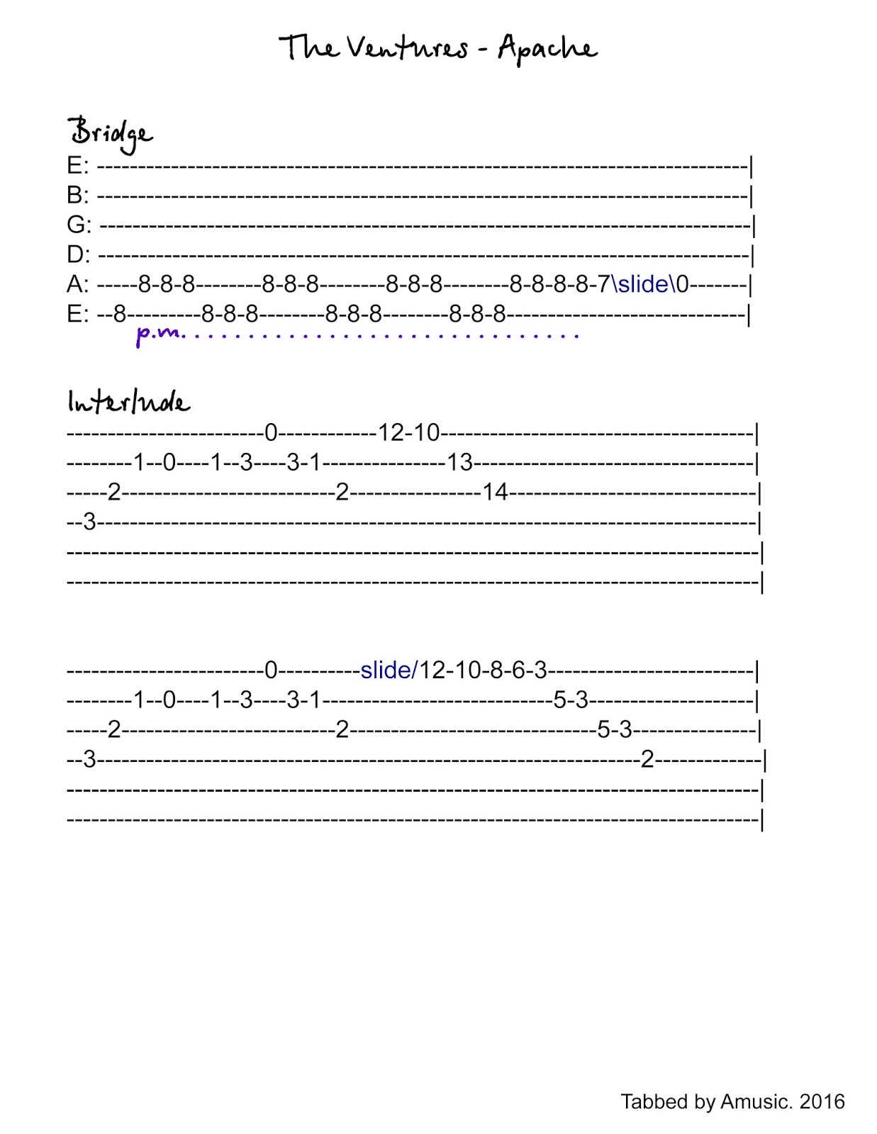 Amusic: The Ventures - Apache