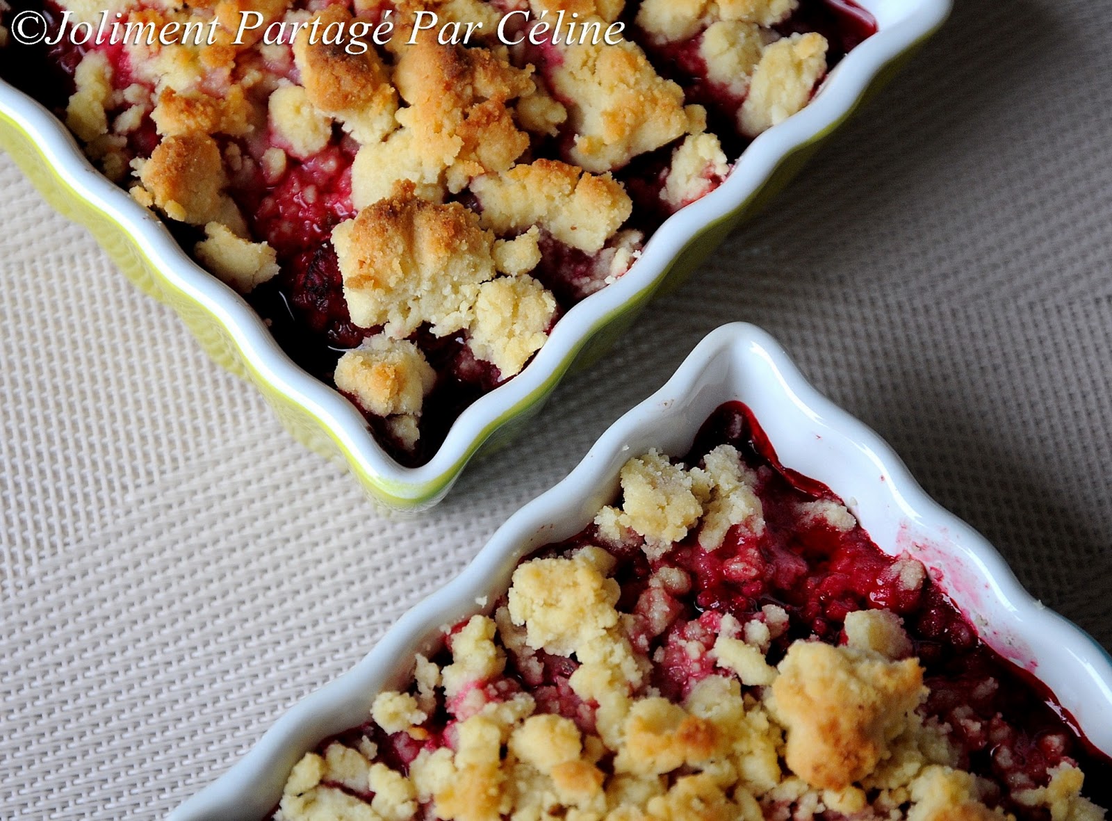Joliment partage par Céline: Crumble aux fruits rouges